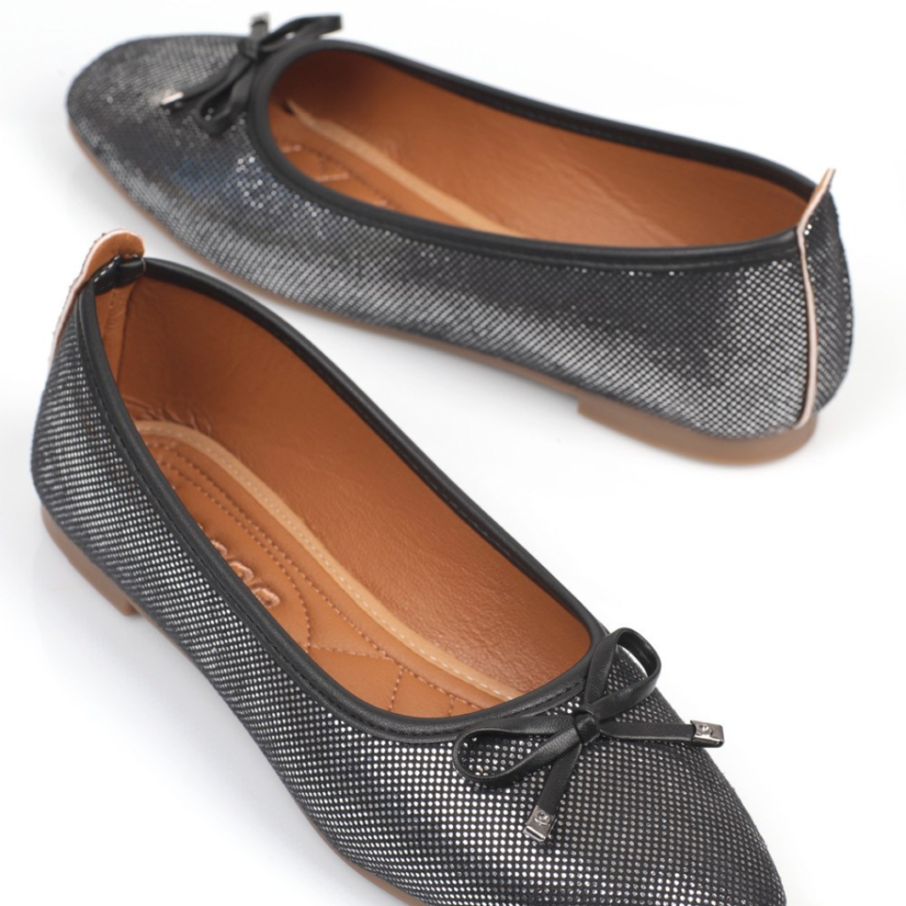 CPN 077 ženske baletanke crne glitter - anatomske.com